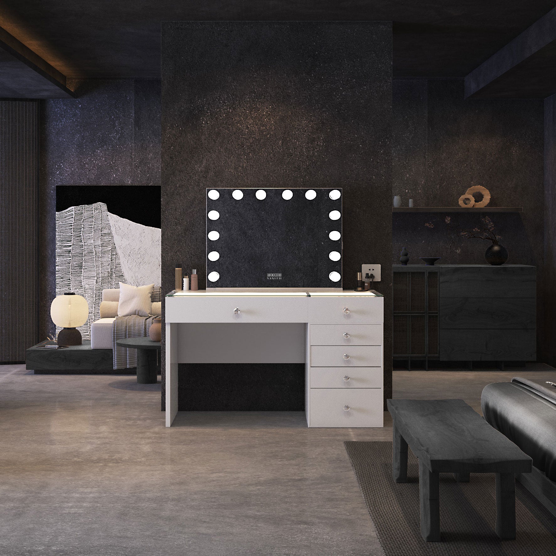 VANITII Diana Vanity Desk - Vanity Desk With Mirror - Vanity Desks